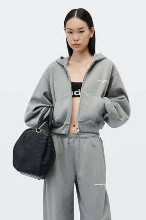 Alexander Wang Logo Print Zip-up Hoodie