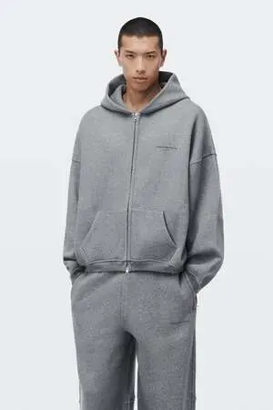 Alexander Wang Crystal Hotfix Zip Up Hoodie