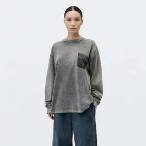 Alexander Wang Shadow Pocket Long Sleeve Tee - Washed Grey
