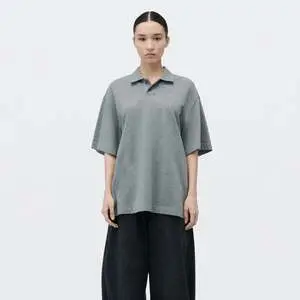 Alexander Wang Crystal Hotfix Short Sleeve Polo - Sidewalk