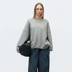 Alexander Wang Logo Print Oversized Crewneck - Sidewalk