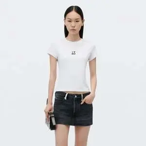 Alexander Wang Crystal Hotfix I Heart Aw Tee - White