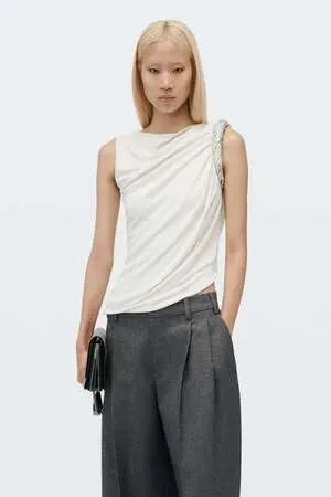Alexander Wang Crystal Twist Sleeveless Top