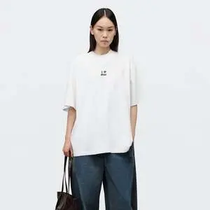 Alexander Wang Crystal Hotfix I Heart Aw Oversized Tee - White