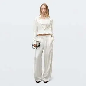 Alexander Wang Silk Mid-rise Track Pant - Ivory