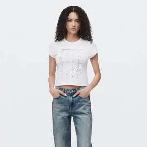 Alexander Wang Crystal Graphic Fitted Tee