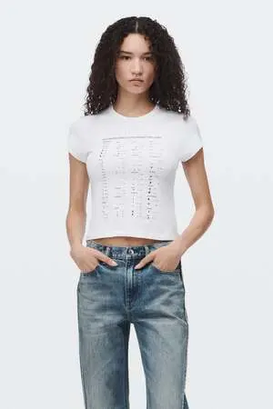 Alexander Wang Crystal Graphic Fitted Tee