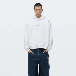 Alexander Wang Crystal Hotfix I Heart Aw Hoodie - White