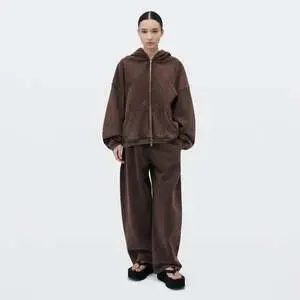 Alexander Wang Crystal Hotfix Mid-rise Oversized Sweatpant - Dark Brown