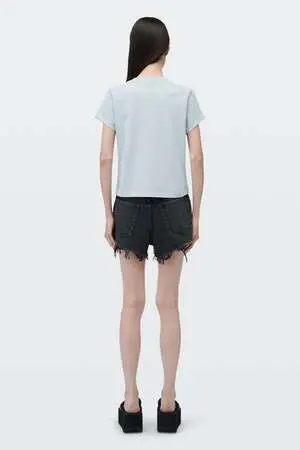 Alexander Wang Logo Print Shrunken Short Sleeve Tee