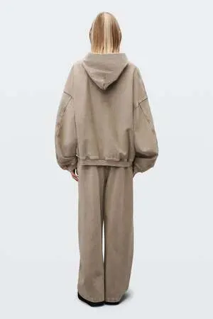 Alexander Wang All-over Crystal Oversized Zip Up Hoodie