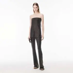 Alexander Wang Crystal Hotfix Strapless Corset Jumpsuit - Black