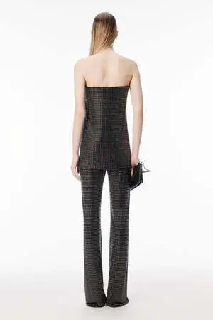 Alexander Wang Crystal Hotfix Strapless Corset Jumpsuit