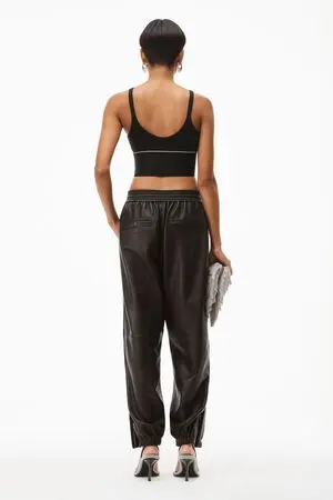Alexander Wang Logo Elastic Bra In Ribbed Jersey