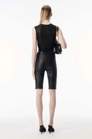 Alexander Wang Crystal Hotfix Deep V-neck Knotted Tank