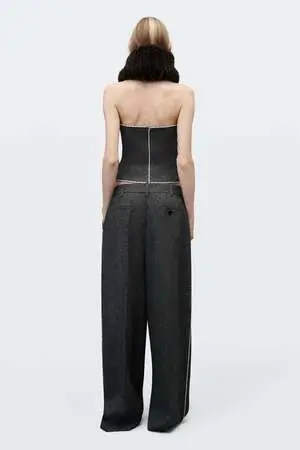 Alexander Wang Crystal Trim Mid-rise Pant