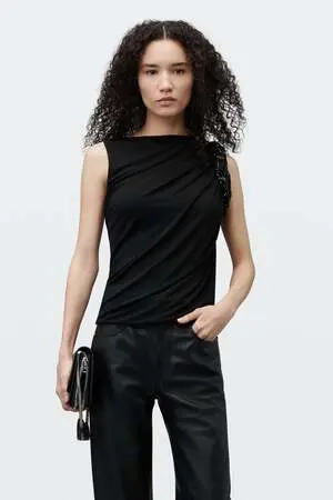 Alexander Wang Crystal Twist Sleeveless Top
