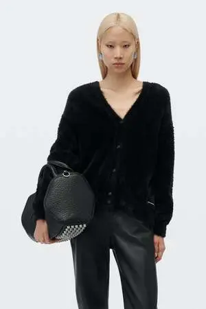 Alexander Wang Textured Chenille V-neck Cardigan