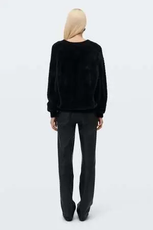 Alexander Wang Textured Chenille V-neck Cardigan