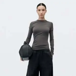 Alexander Wang Layered Long Sleeve Top - Charcoal