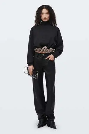Alexander Wang Faux Fur Trim Turtlneck