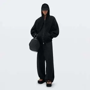 Alexander Wang Logo Elastic Brushed Denim Sweatpant