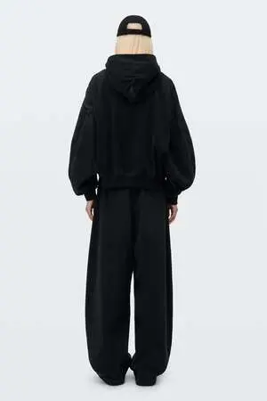 Alexander Wang Logo Elastic Brushed Denim Sweatpant