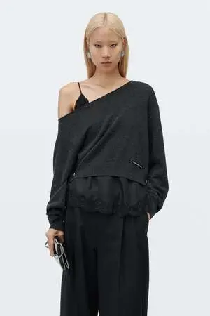 Alexander Wang Off-shoulder Layered Sweater