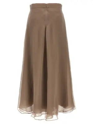Brunello Cucinelli Pleated Midi Circle Skirt