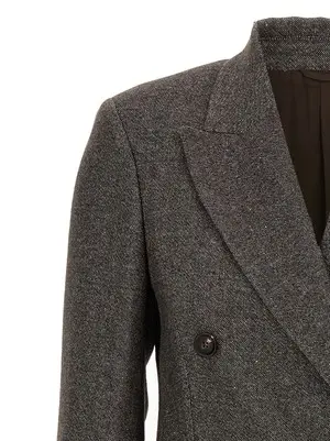 Brunello Cucinelli Double-breasted Tweed Blazer