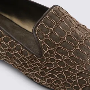 Brunello Cucinelli Embellished Round Toe Slip-on Flats