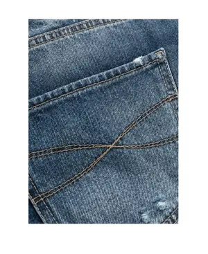 Brunello Cucinelli Logo-patch Cotton Straight-leg Jeans