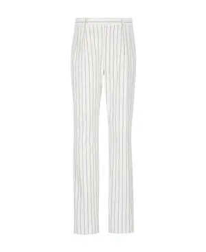 Brunello Cucinelli Pinstriped Straight Leg Trousers