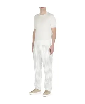 Brunello Cucinelli Pinstriped Straight Leg Trousers