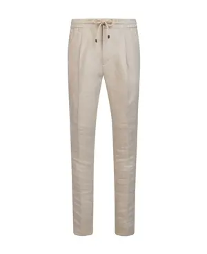Brunello Cucinelli Straight-leg Linen Trousers - Nude