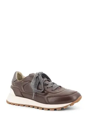Brunello Cucinelli Round Toe Lace-up Low-top Sneakers