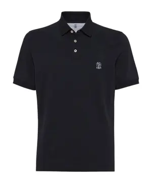 Brunello Cucinelli Logo Printed Short Sleeved Polo Shirt