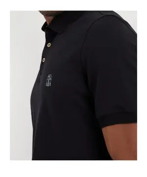 Brunello Cucinelli Logo Printed Short Sleeved Polo Shirt