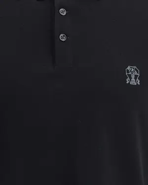 Brunello Cucinelli Logo Printed Short Sleeved Polo Shirt