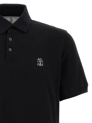 Brunello Cucinelli Logo Printed Short Sleeved Polo Shirt