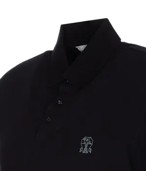 Brunello Cucinelli Logo Printed Short Sleeved Polo Shirt
