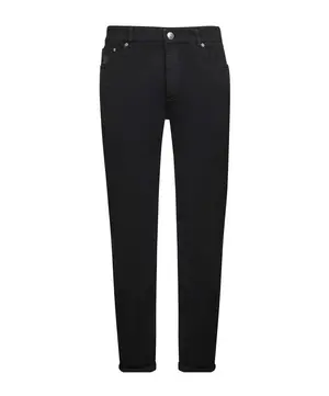 Brunello Cucinelli Logo Patch Straight Leg Jeans - Black