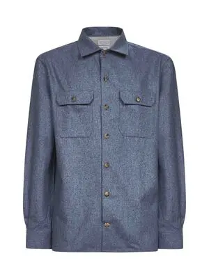 Brunello Cucinelli Long Sleeved Buttoned Shirt - Blue