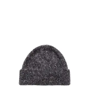 Brunello Cucinelli Folded Brim Knitted Beanie - Black