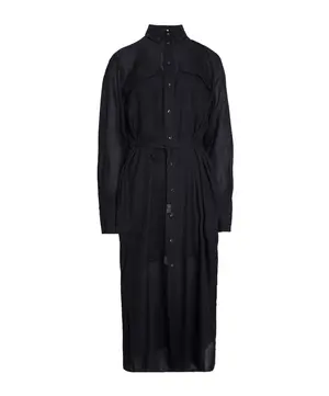 Brunello Cucinelli Midi Shirt Dress With Lapel Collar And Button Closure