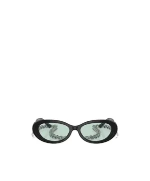TIFFANY  CO. Tiffany & Co. Oval Frame Sunglasses With Chain Detail - Black
