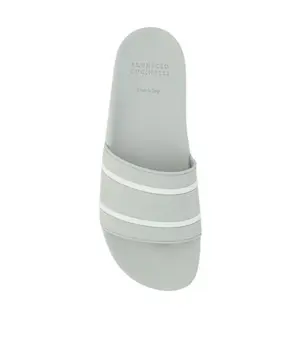 Brunello Cucinelli Striped Pattern Slip-on Slides