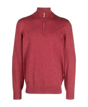 Brunello Cucinelli Half-zip Cashmere Jumper - Red