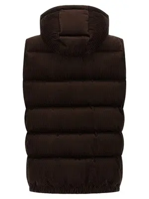 Brunello Cucinelli Logo Embroidered Corduroy Waistcoat
