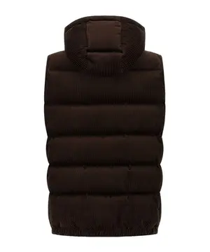 Brunello Cucinelli Embroidered Corduroy Puffer Vest